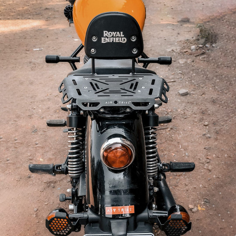 Pillion seat Luggage Rack with Rider BackRest Bracket For Meteor 350 by ...