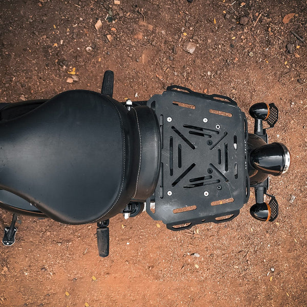 Pillion seat Luggage Rack with Rider BackRest Bracket For Meteor 350 by ...