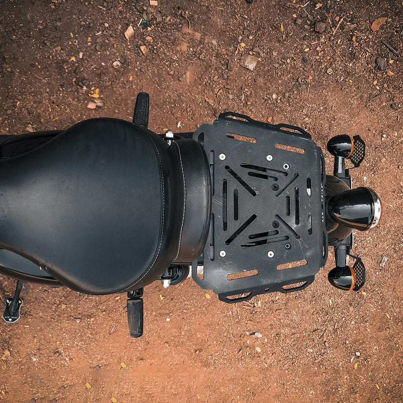 Pillion seat Luggage Rack with Rider BackRest Bracket For Meteor 350 by ...